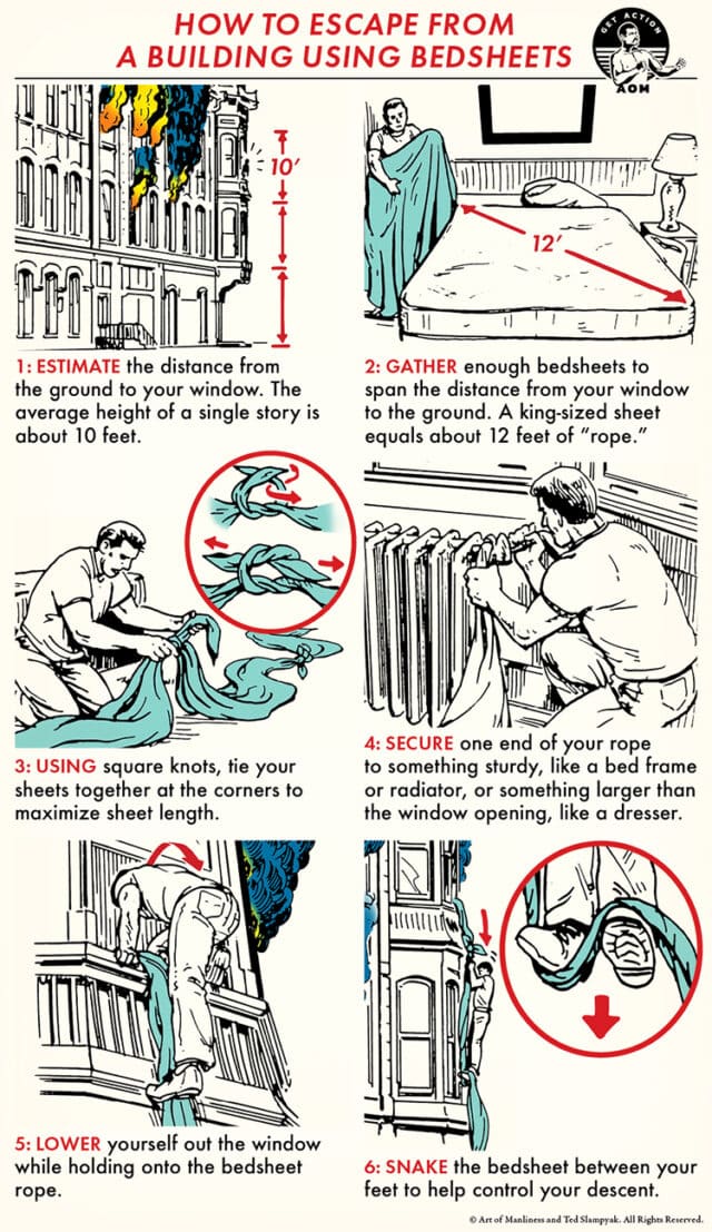 Skill of the Week: Escape From a Building Using Bedsheets | The Art of ...