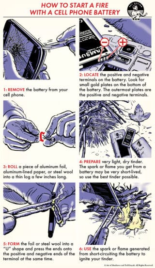 Skill of the Week: Start a Fire With a Cell Phone Battery | The Art of ...