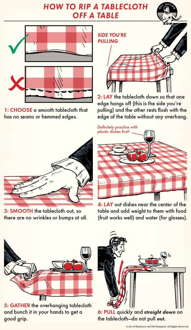 How to Rip a Tablecloth Off a (Dish-Laden) Table | The Art of Manliness